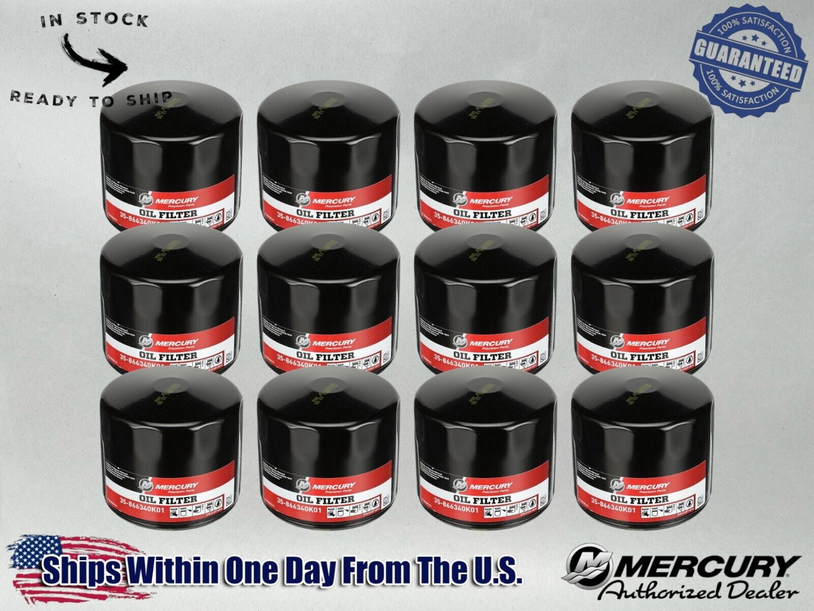Mercury OEM MerCruiser Oil Filter Sterndrive and IB Engines 866340K01 ...