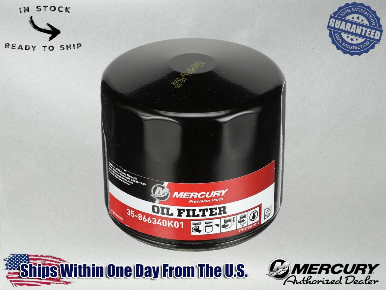 Mercury OEM MerCruiser Oil Filter for Sterndrive and Inboard Engines ...