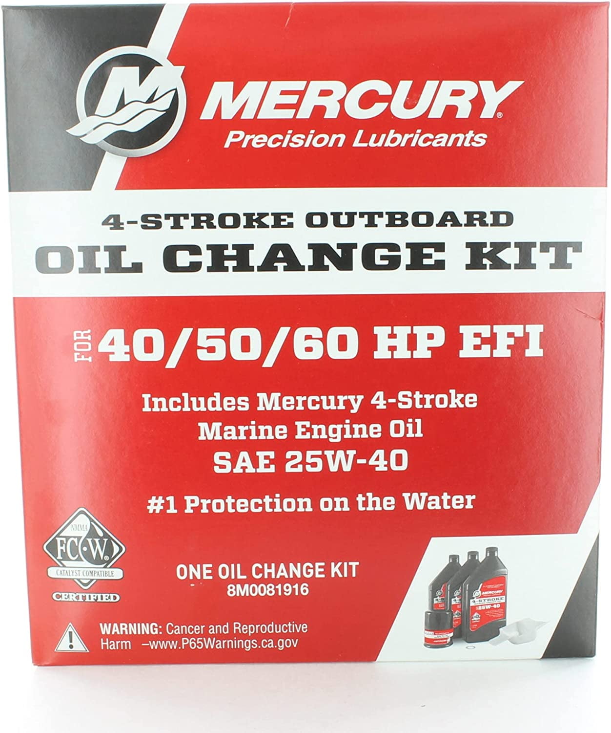 Mercury OEM Oil Change & Filter Kit 40-50-60hp Four Stroke Outboard ...