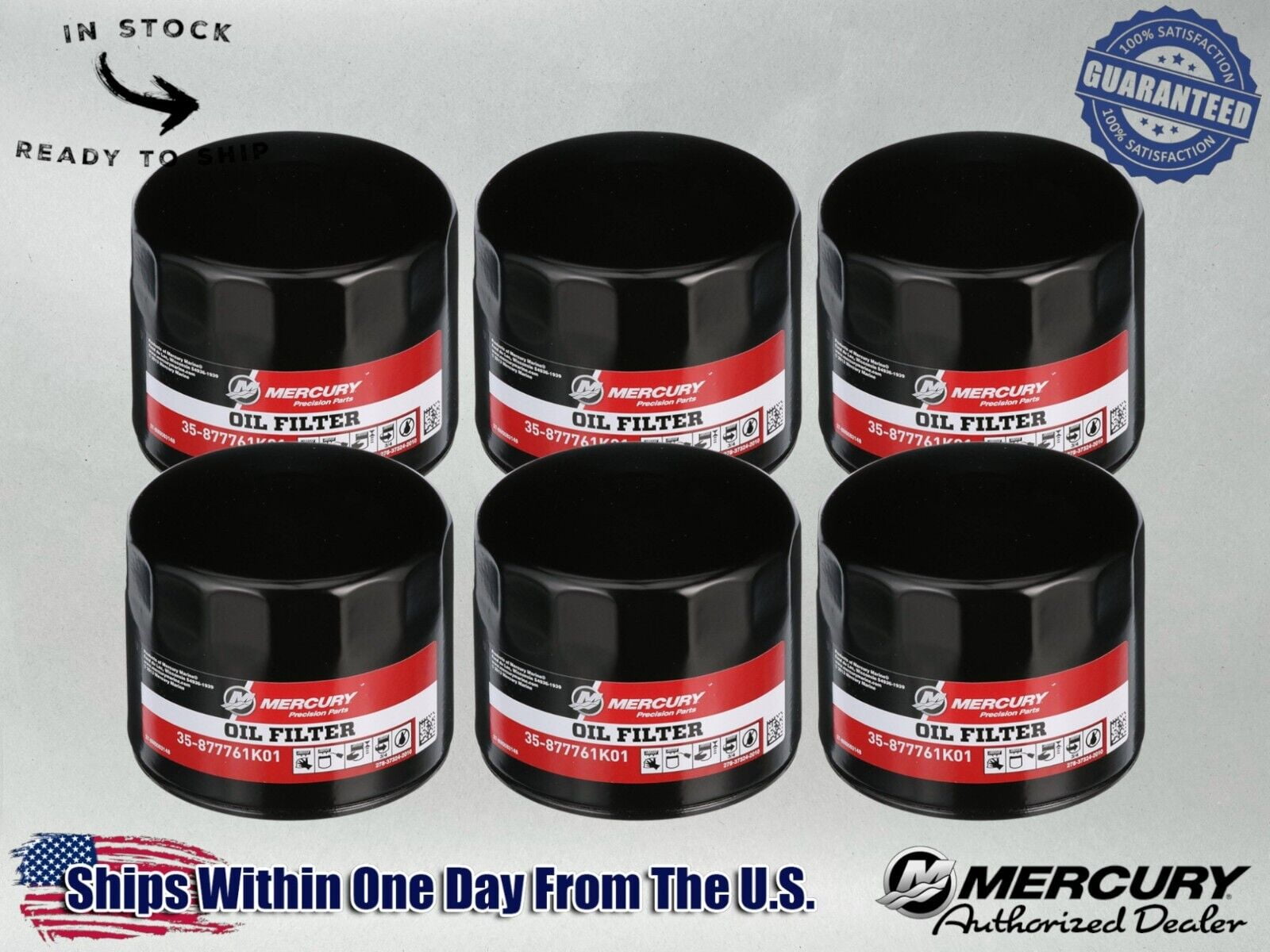 Mercury OEM Outboard Oil Filter for 75-115hp and 150hp EFI 877761K01 ...