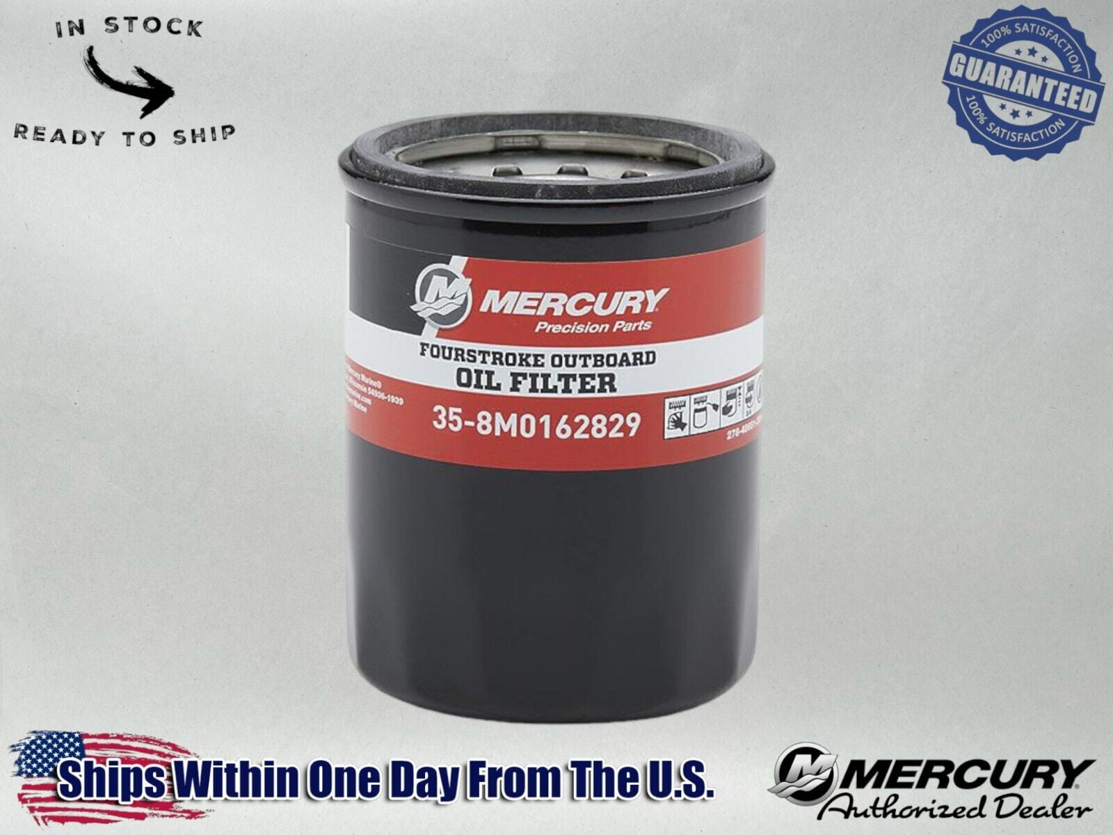 Mercury OEM Outboard Oil Filter for Mercury 25-115hp 8M0162829 ...