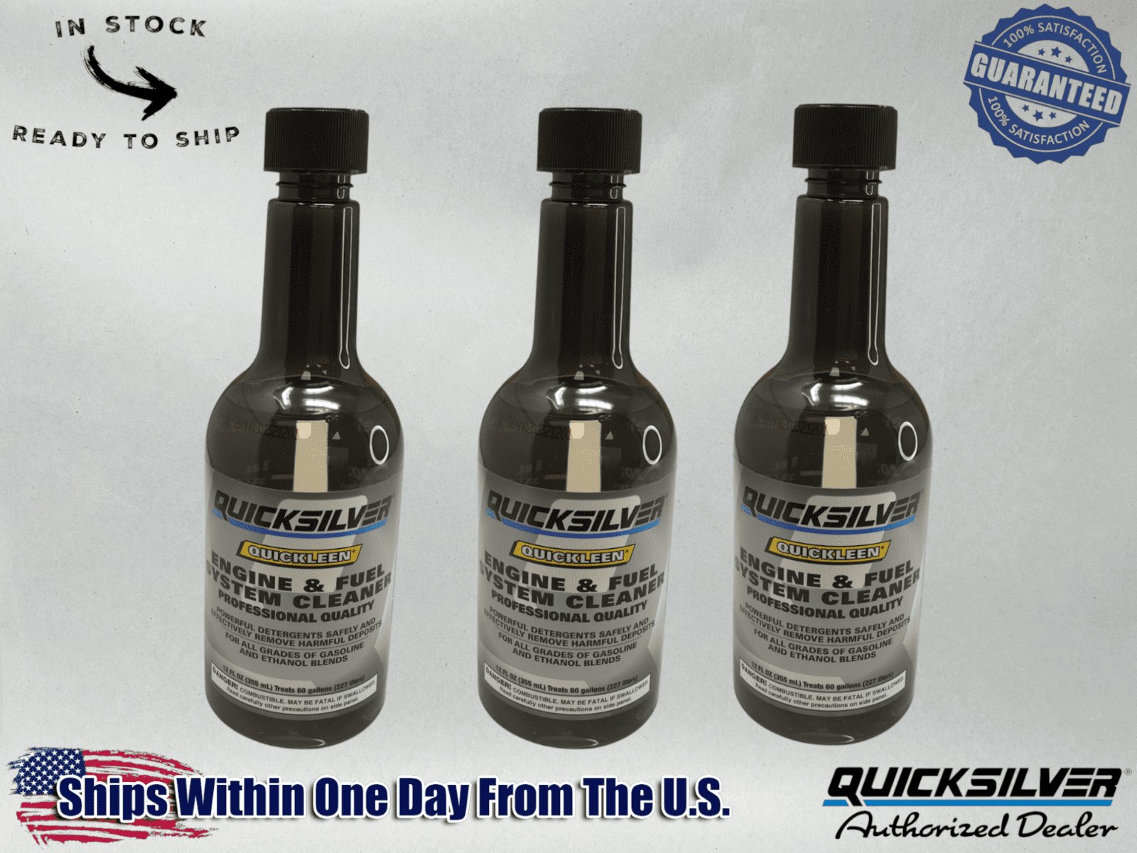 Mercury OEM Quickleen Engine Fuel System Cleaner 12 oz. 92-8M0047921 3 ...