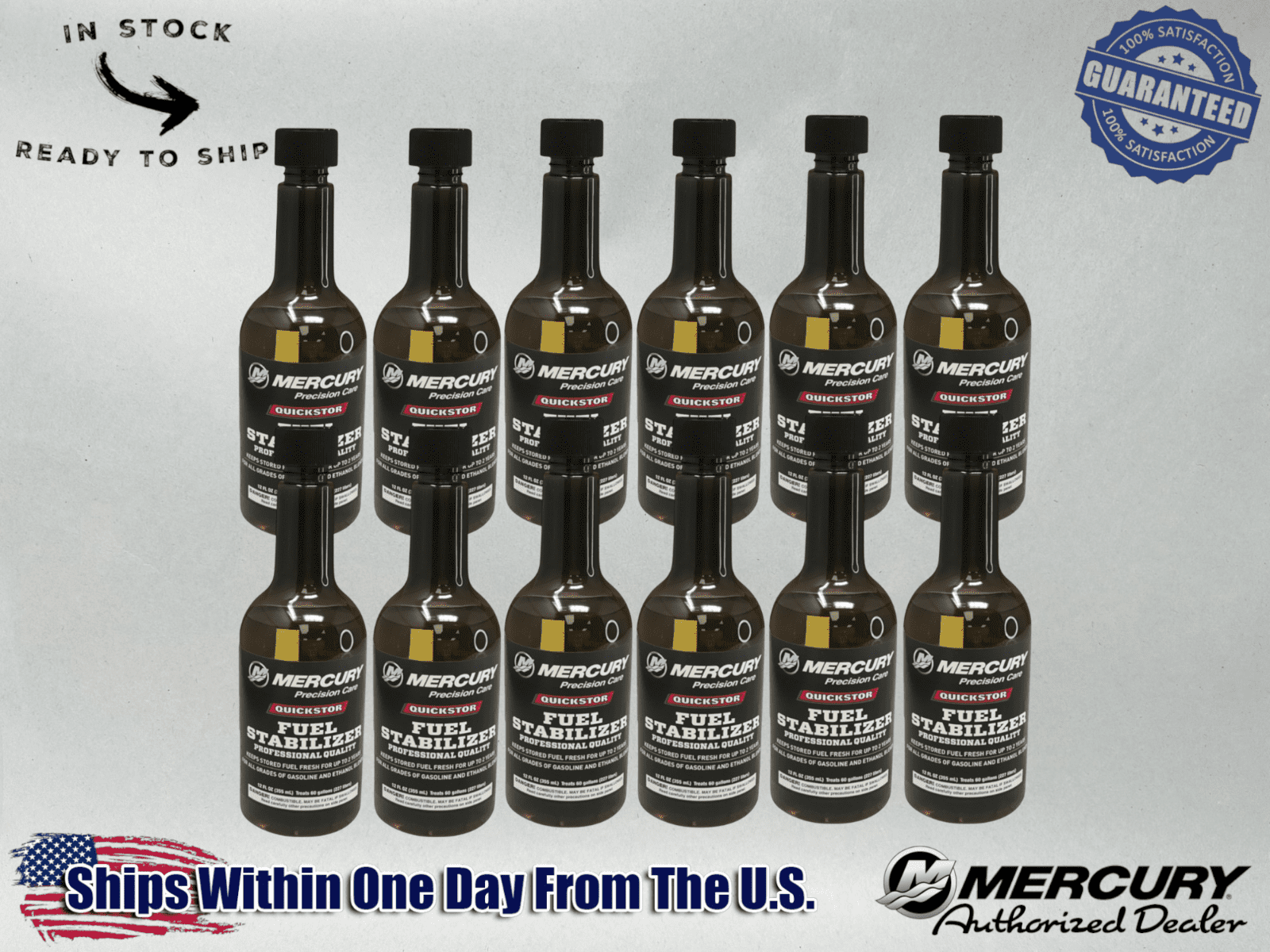 Mercury OEM Quickstor Fuel Treatment & Stabilizer 12 Oz. 92-8M0047932 ...