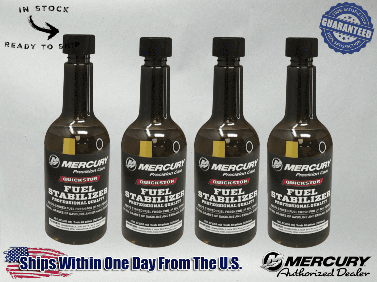 Mercury OEM Quickstor Fuel Treatment & Stabilizer 12 Oz. 92-8M0047932 4 ...