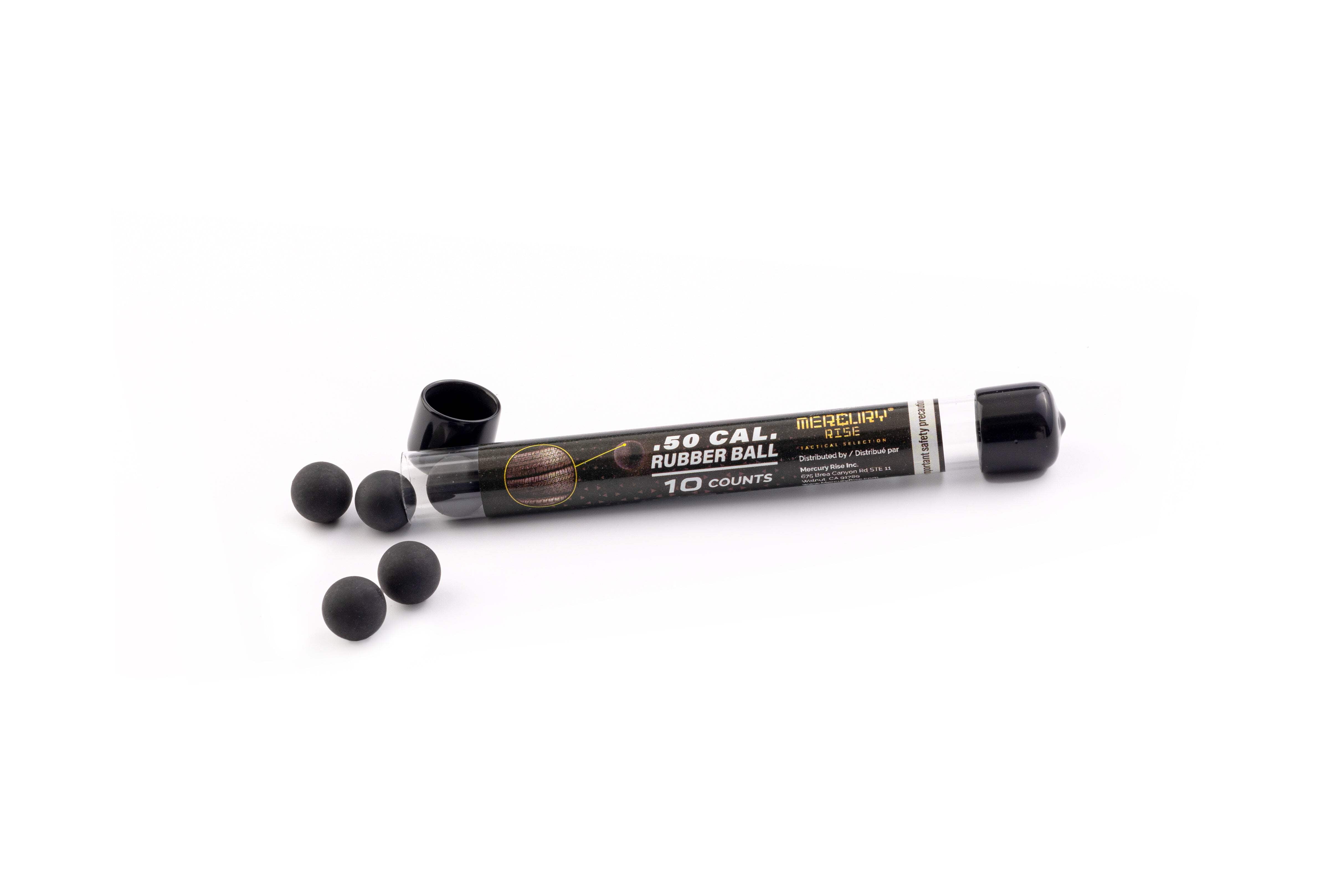 Mercury Rise, .50 Cal TPE Rubber Ball Ammo, 10 Count Tube, For Training ...