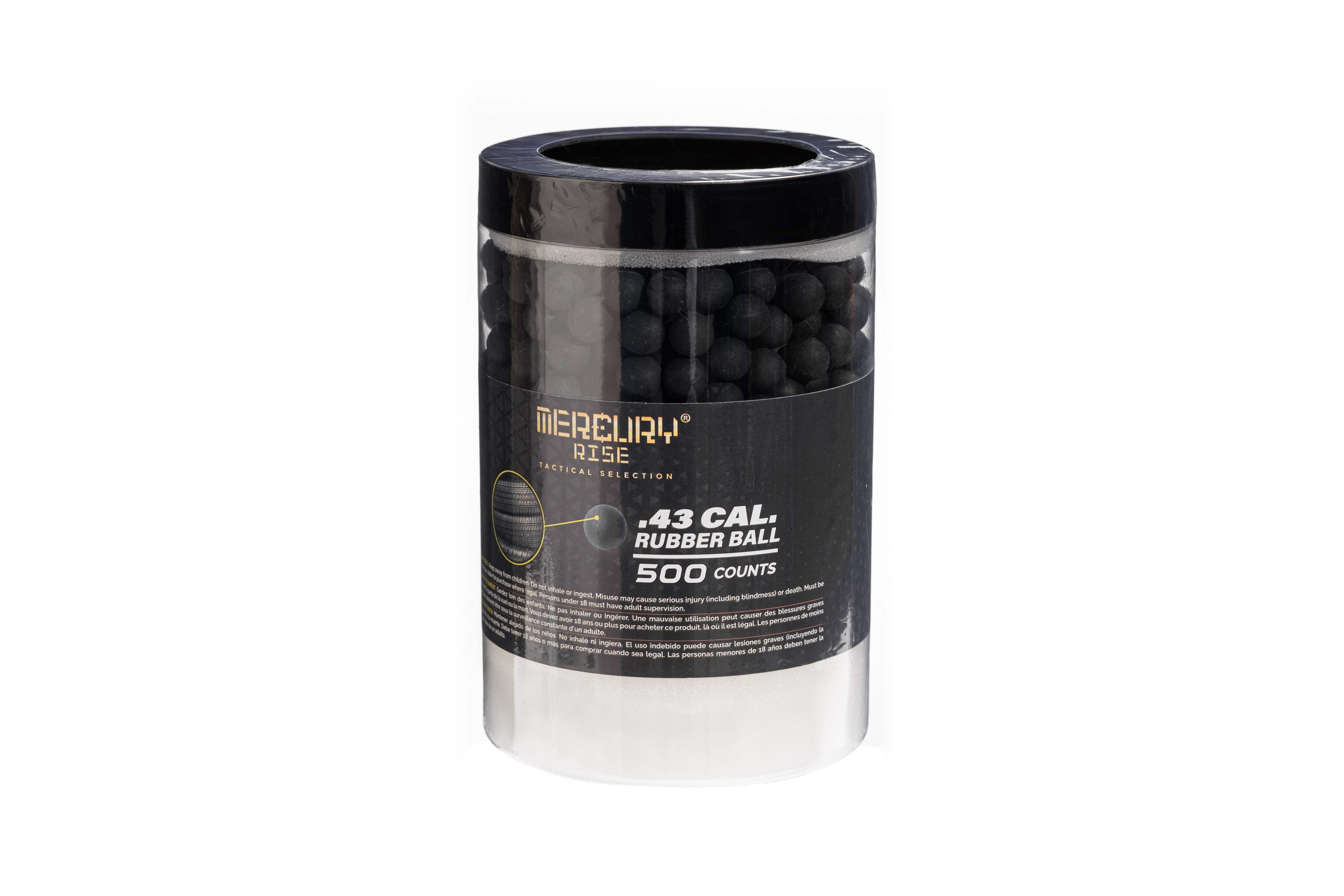 Mercury Rise Self Defense .43 Cal TPE Rubber Ball Ammo for Training ...