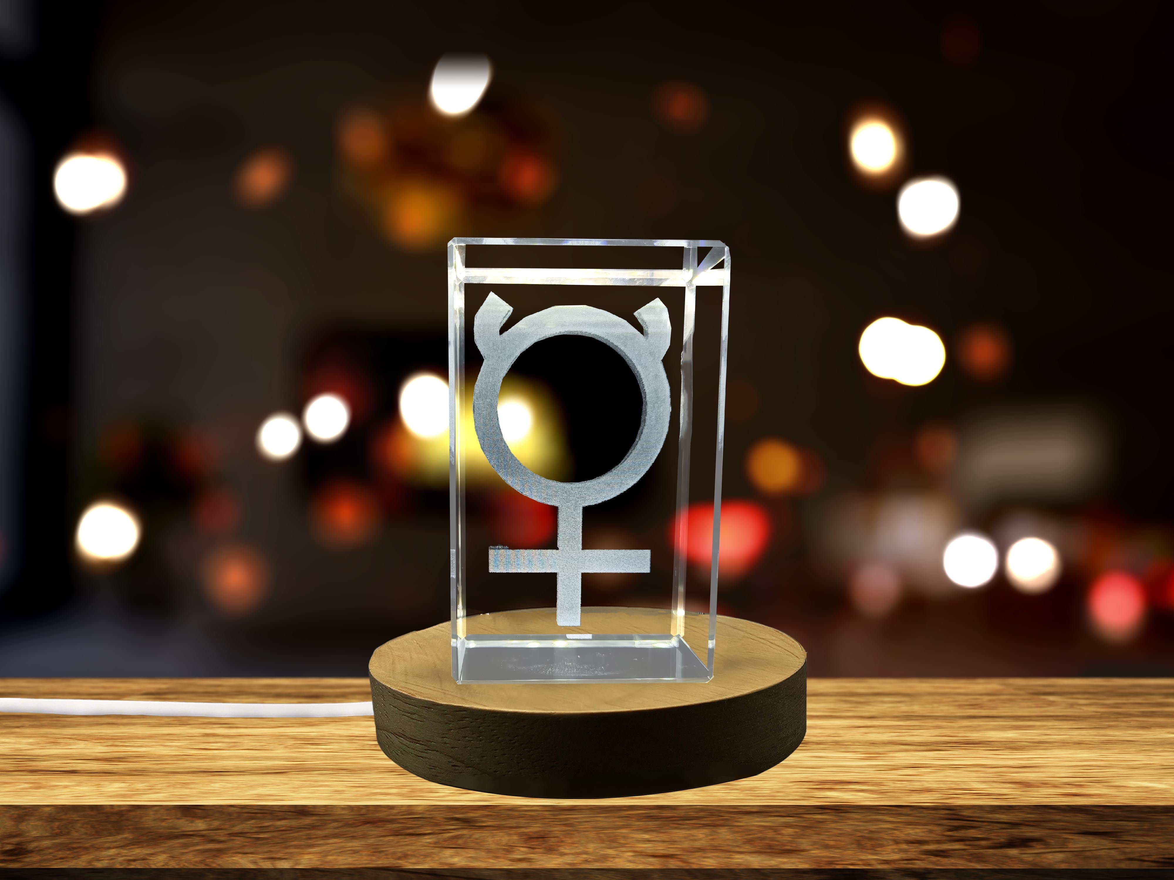 Mercury Symbol 3D Engraved Crystal Gift - Walmart.com