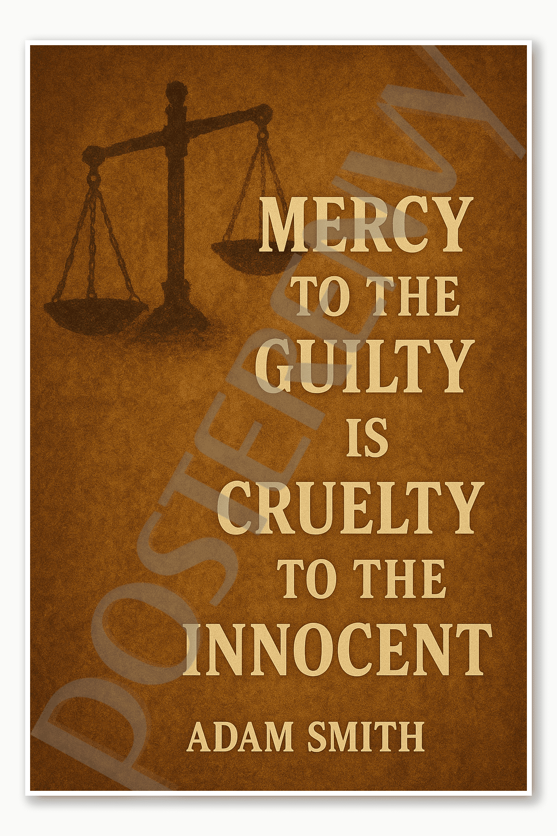Mercy to the Guilty is Cruelty to the Innocent - Adam Smith Poster - 18 ...