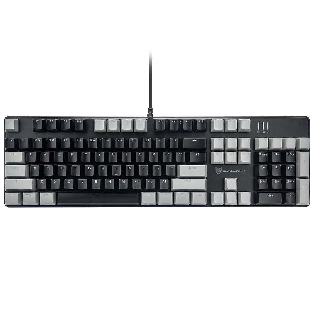 Merdia Backlit Wired Mechanical Gaming Keyboard, Black & Grey: PC ...
