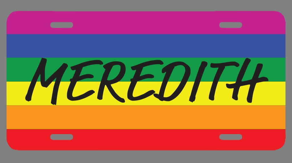 Meredith Name Pride Flag Style License Plate Tag Vanity Novelty Metal ...