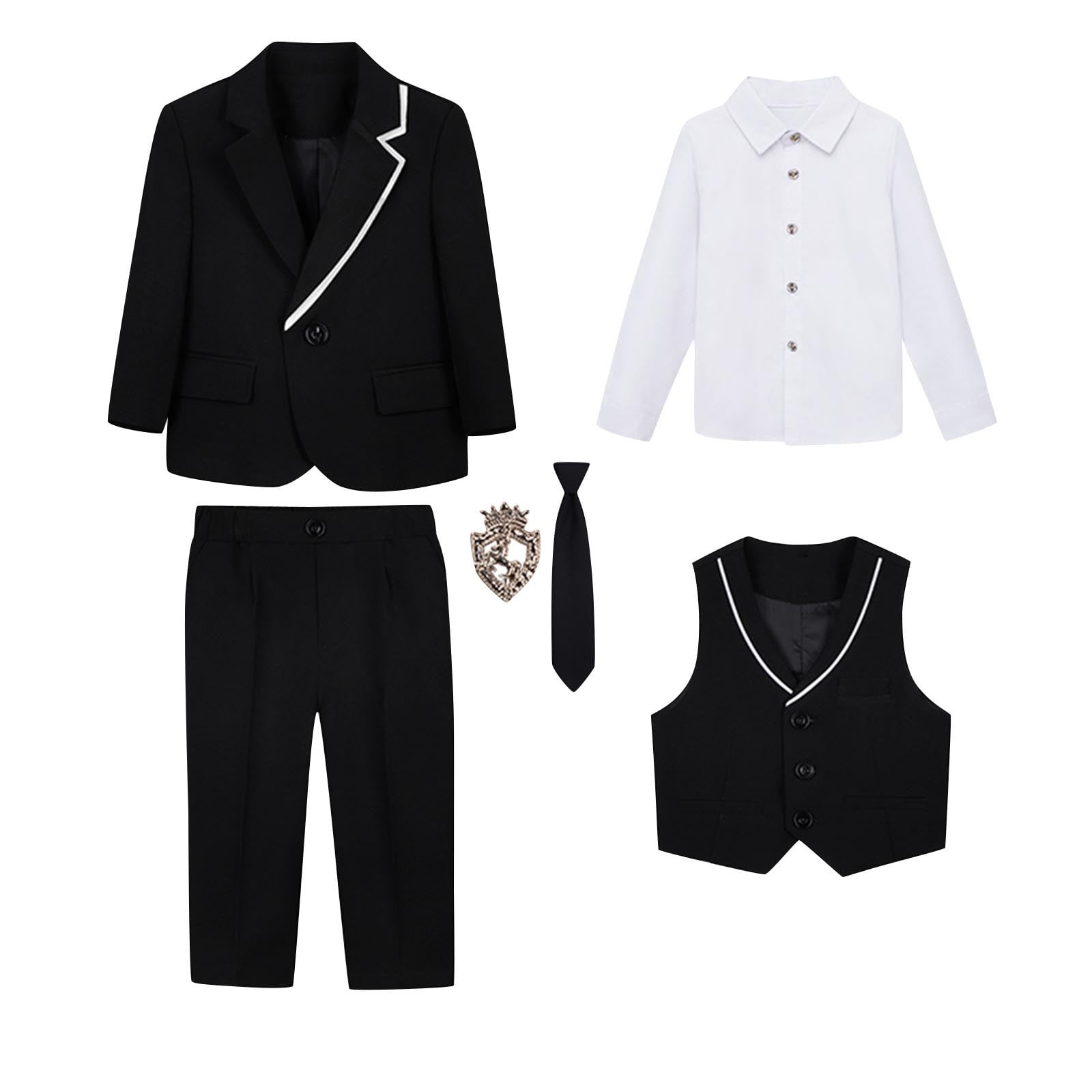ZACPNCV Boys Suit for Kids 6 Pieces Formal Dresswear Set Teen Boys ...