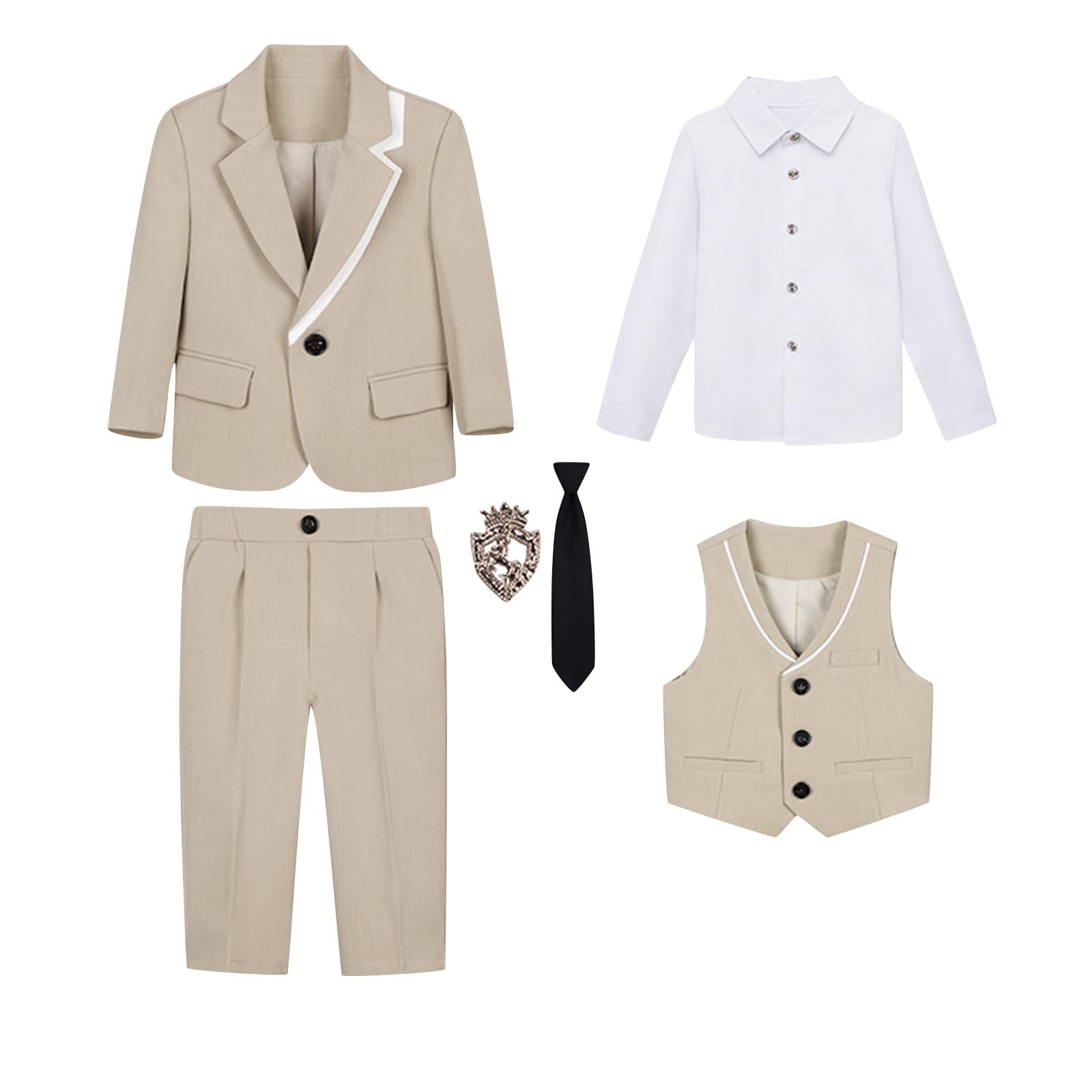 ZACPNCV Boys Suit for Kids 6 Pieces Formal Dresswear Set Teen Boys ...