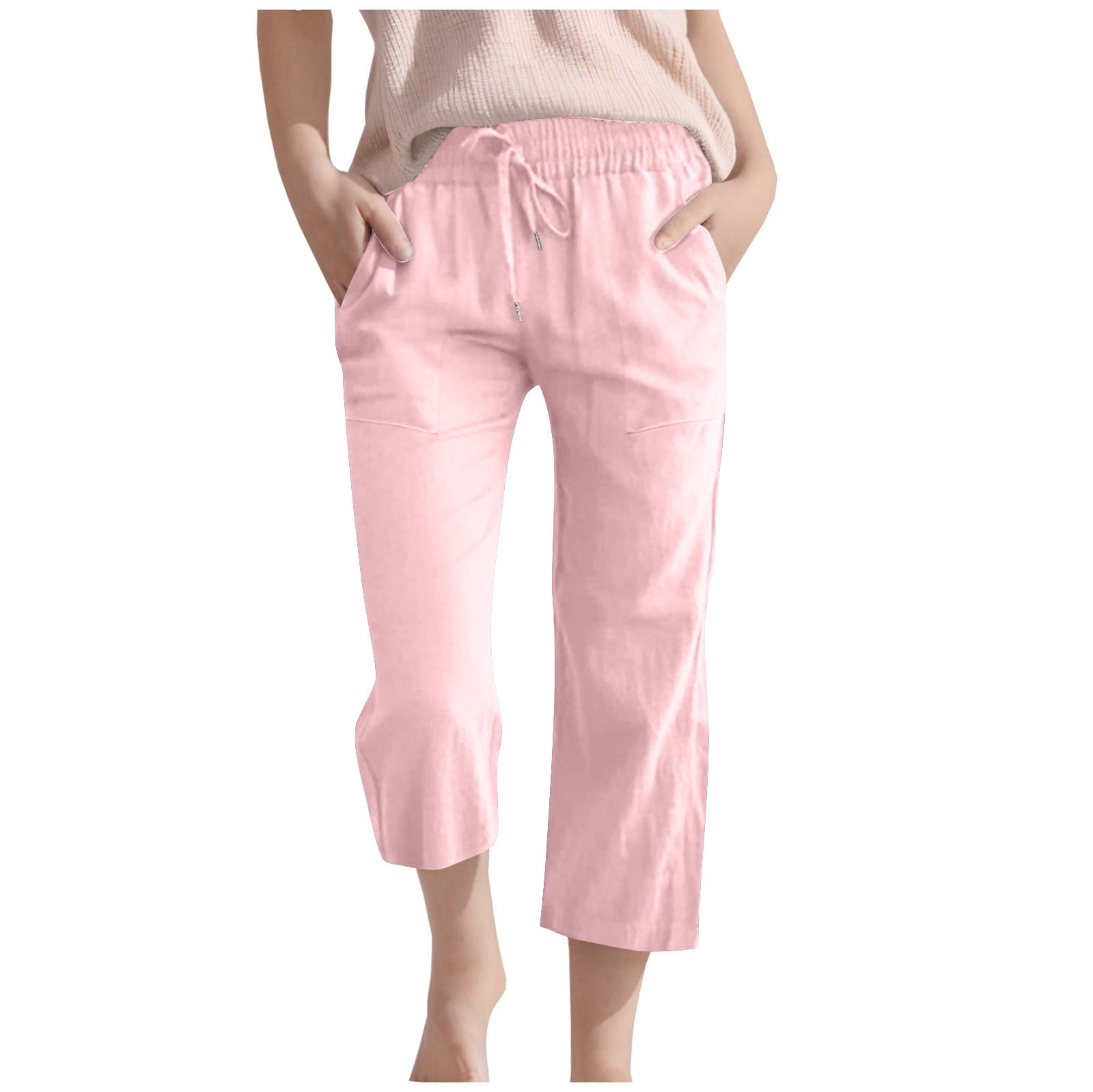 ZACPNCV Capri Pants for Girls with Pockets Loose Fit Casual Pant Dressy ...
