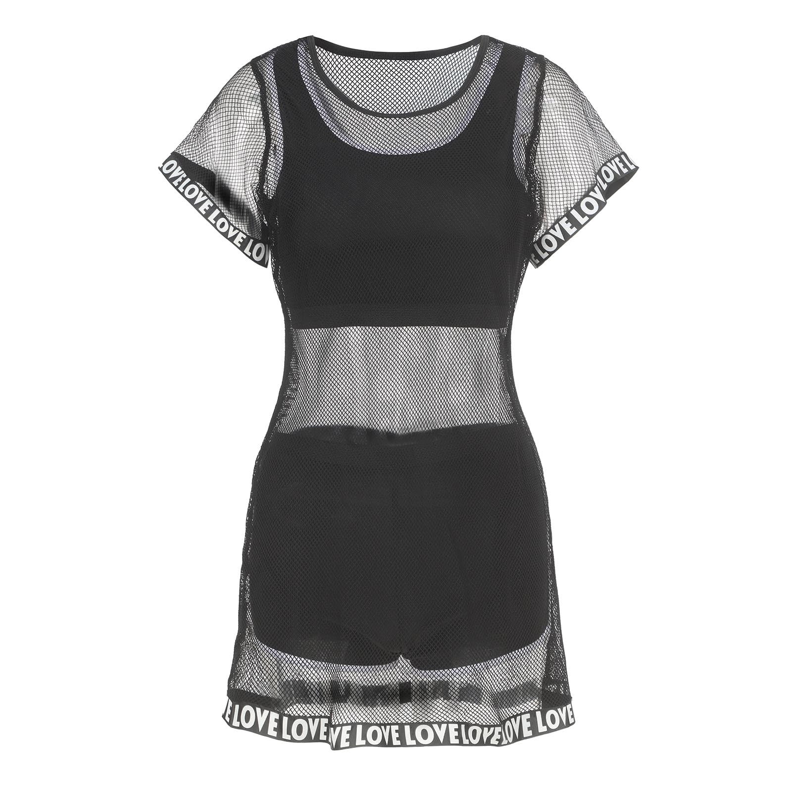 ZACPNCV Girls Cover Up Dress Swimsuit Mesh Three Piece Sets Quick ...