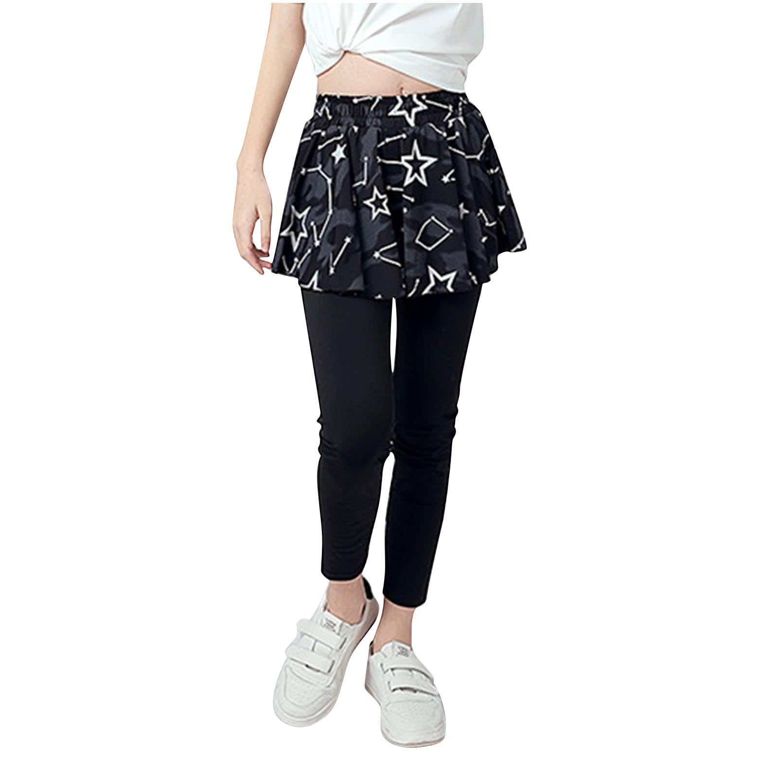 ZACPNCV Girls Skirted Leggings Athletic Tennis Skorts Stretchy Kids ...