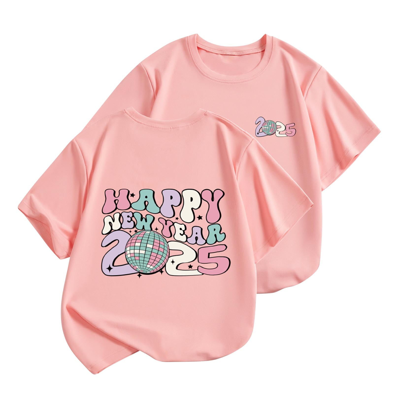 ZACPNCV Kids Summer Shirts Happy New Year Printed Short Sleeved ...