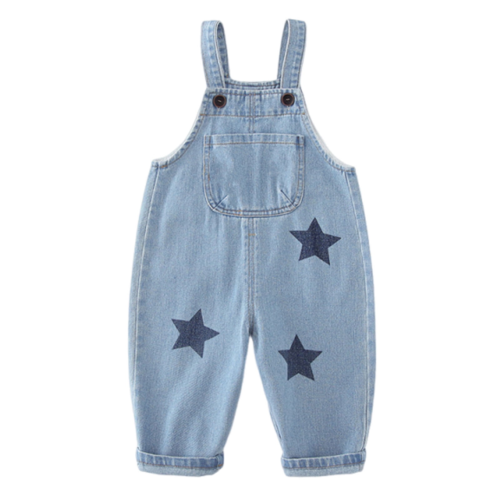 ZACPNCV Little Boys and Girls Denim Overalls Toddler Jean Overalls ...