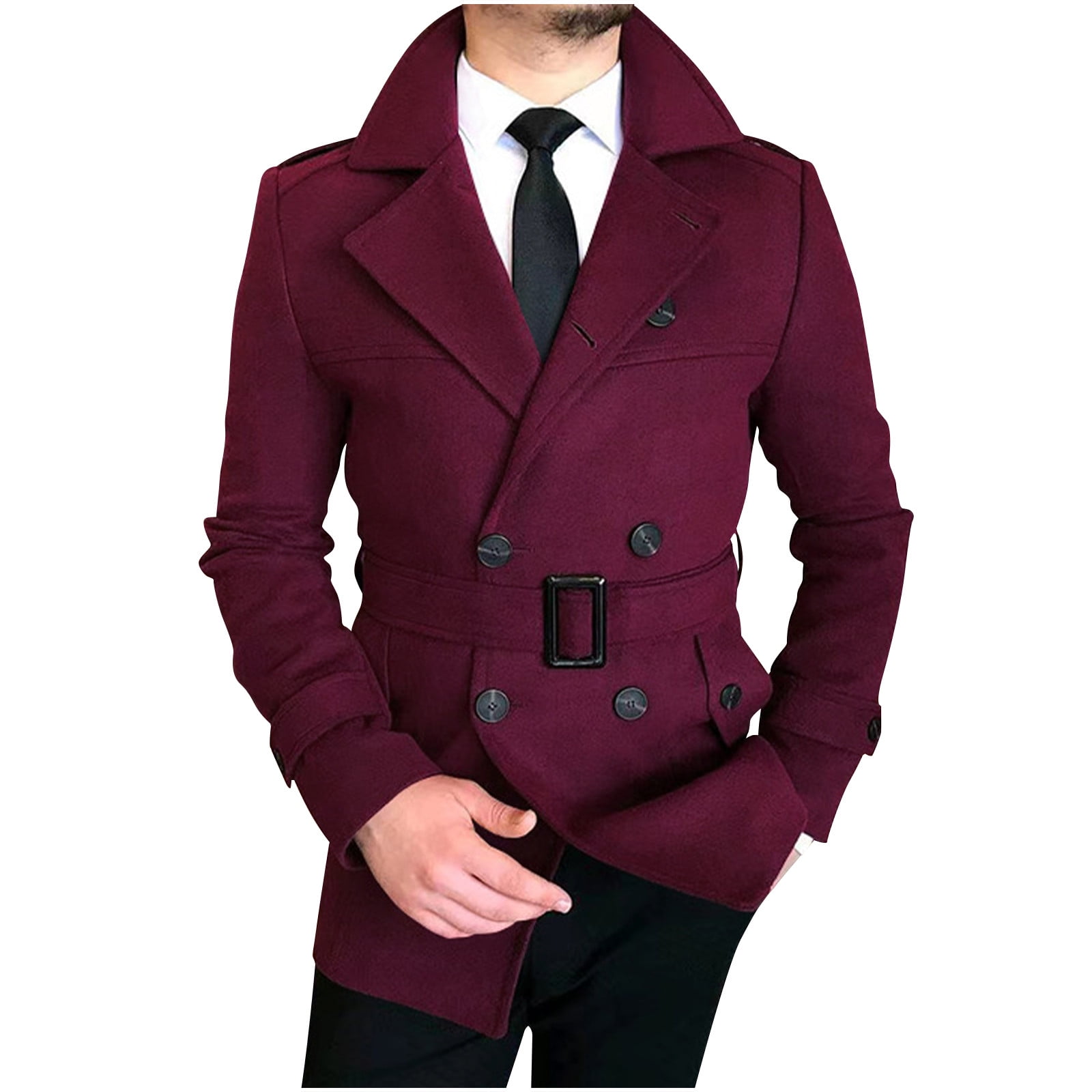 Meresysid Men's Fashion Solid Color Long Sleeve Hoodless Casual Outwear ...