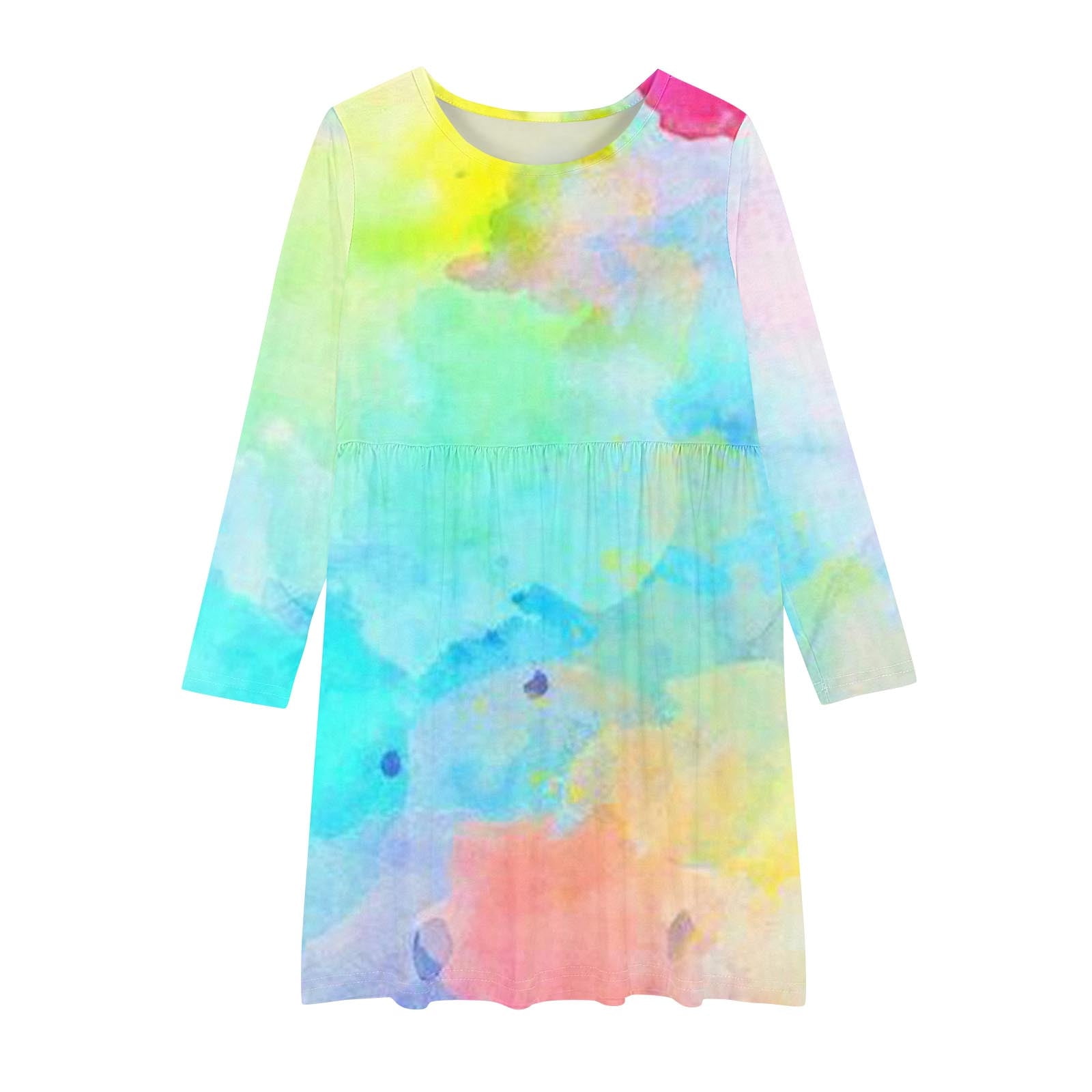 Meresysid Toddler Kids Girls Long Sleeve Stretchy Dress A Line Twirly ...