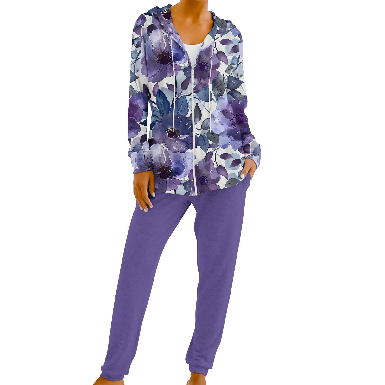 ZACPNCV Two Piece Outfits For Women Jogging Suits Casual Sweatsuits ...