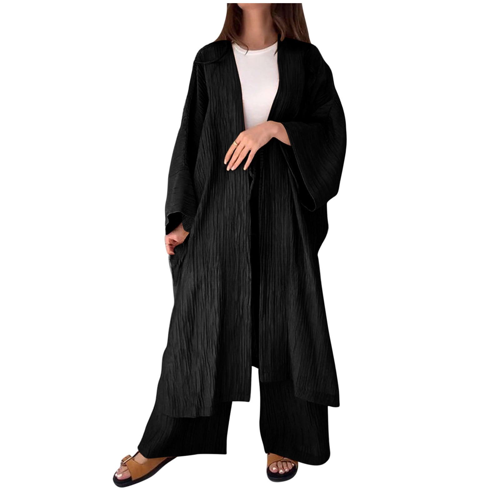 ZACPNCV Women Cardigan Maxi Dress and Pants Set Islamic Clothing Dubai ...