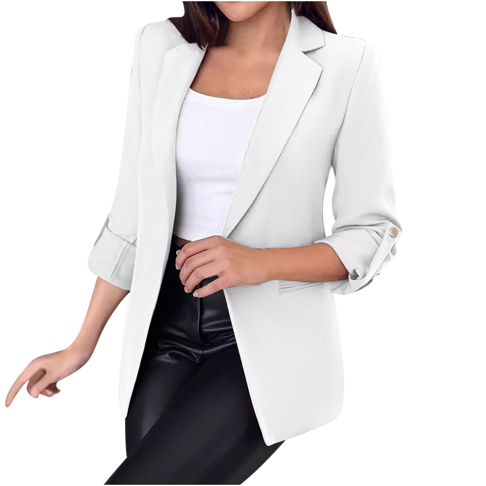 Meresysid Women's Winter Casual Jackets Long Sleeve Solid Color ...