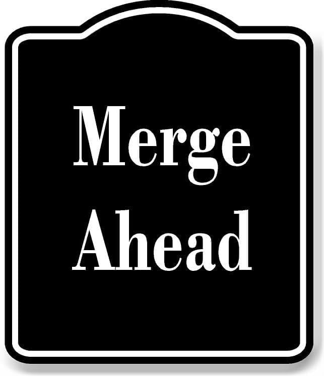 Merge Ahead BLACK Aluminum Composite Sign 20''x24'' - Walmart.com