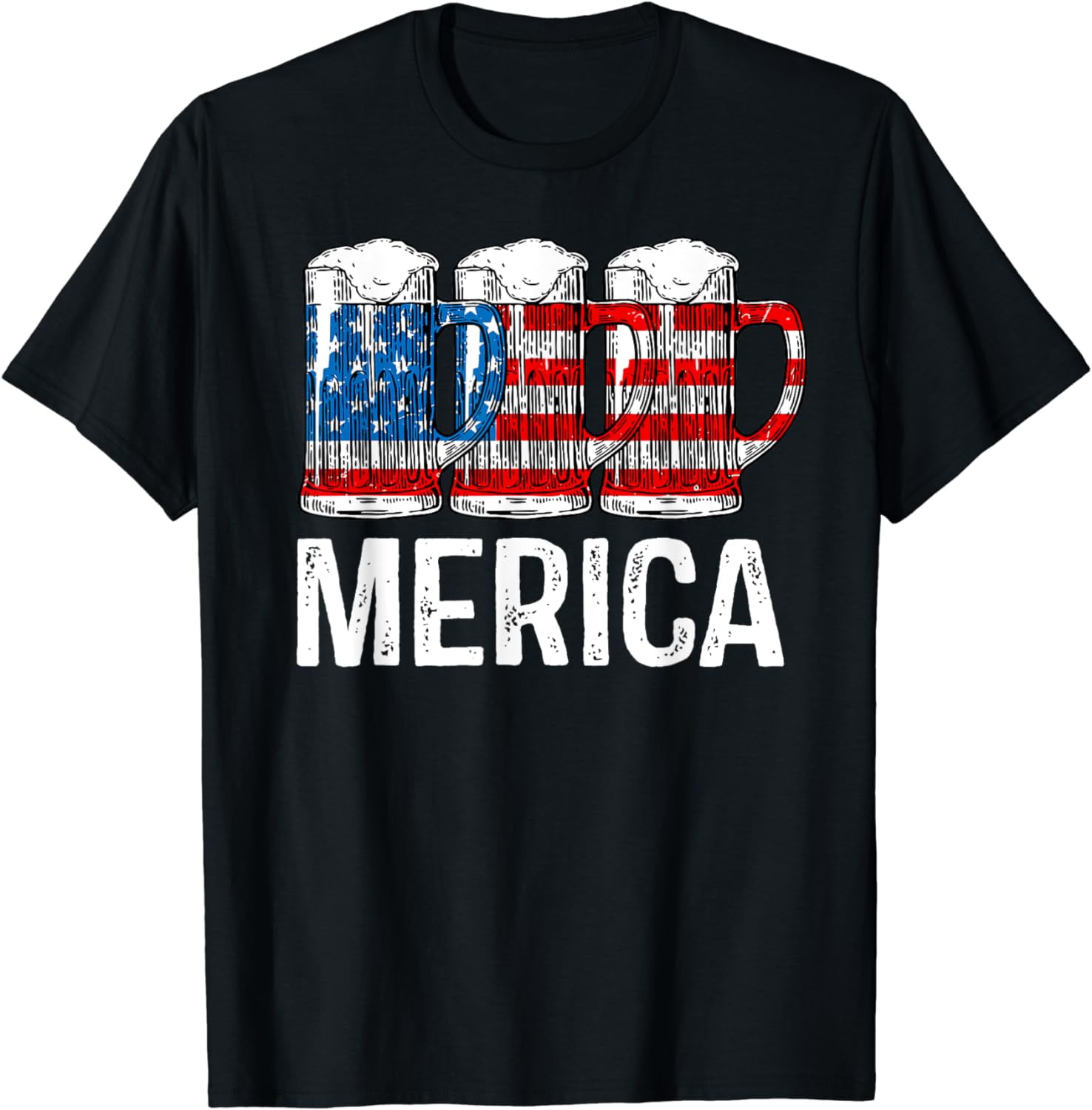 Merica Beer American Flag T shirt 4th of July Shirt Gift T-Shirt ...