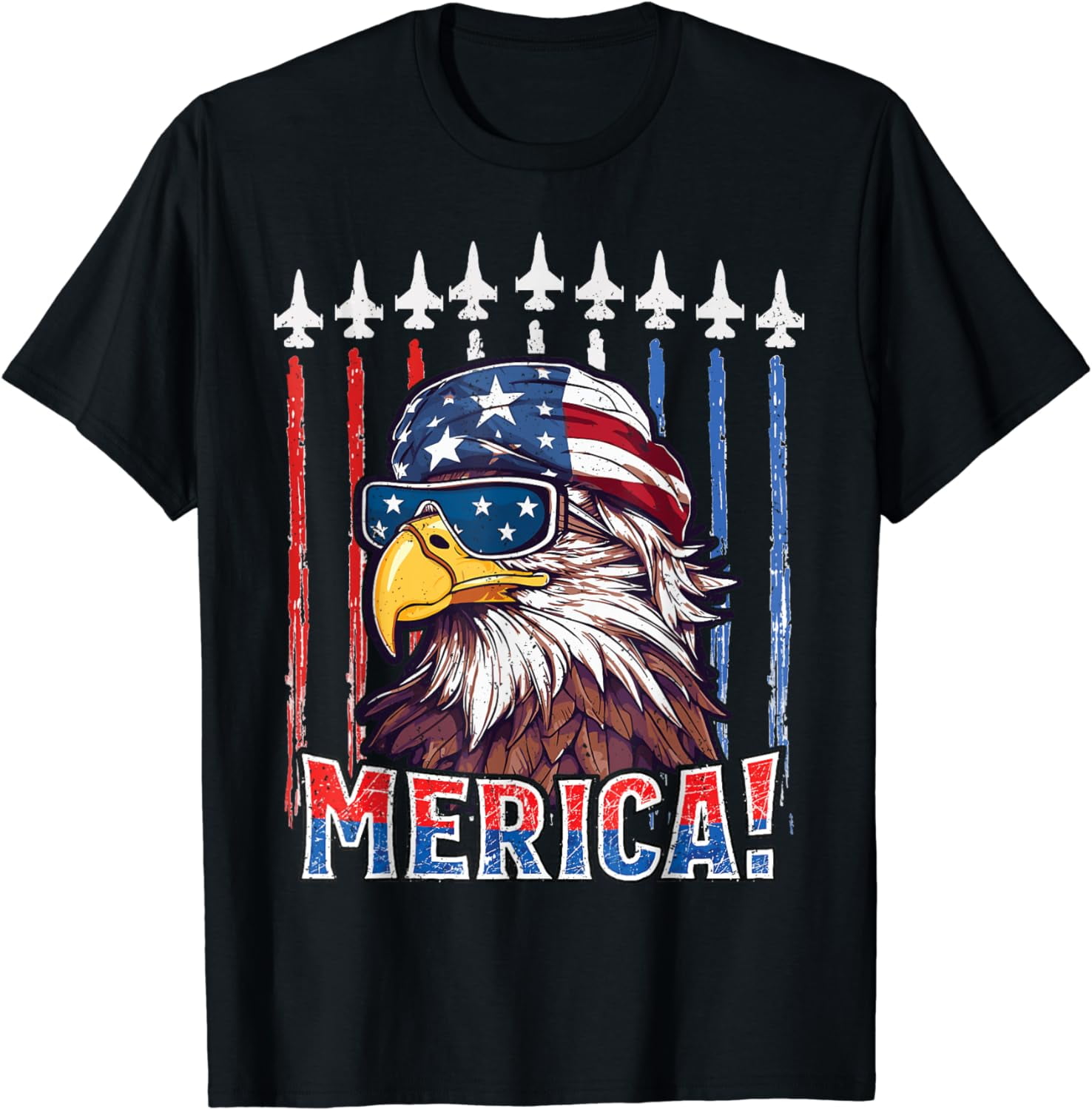 Merica Eagle 4th of july Patriotic freedom Eagle mullet T-Shirt - Walmart.com
