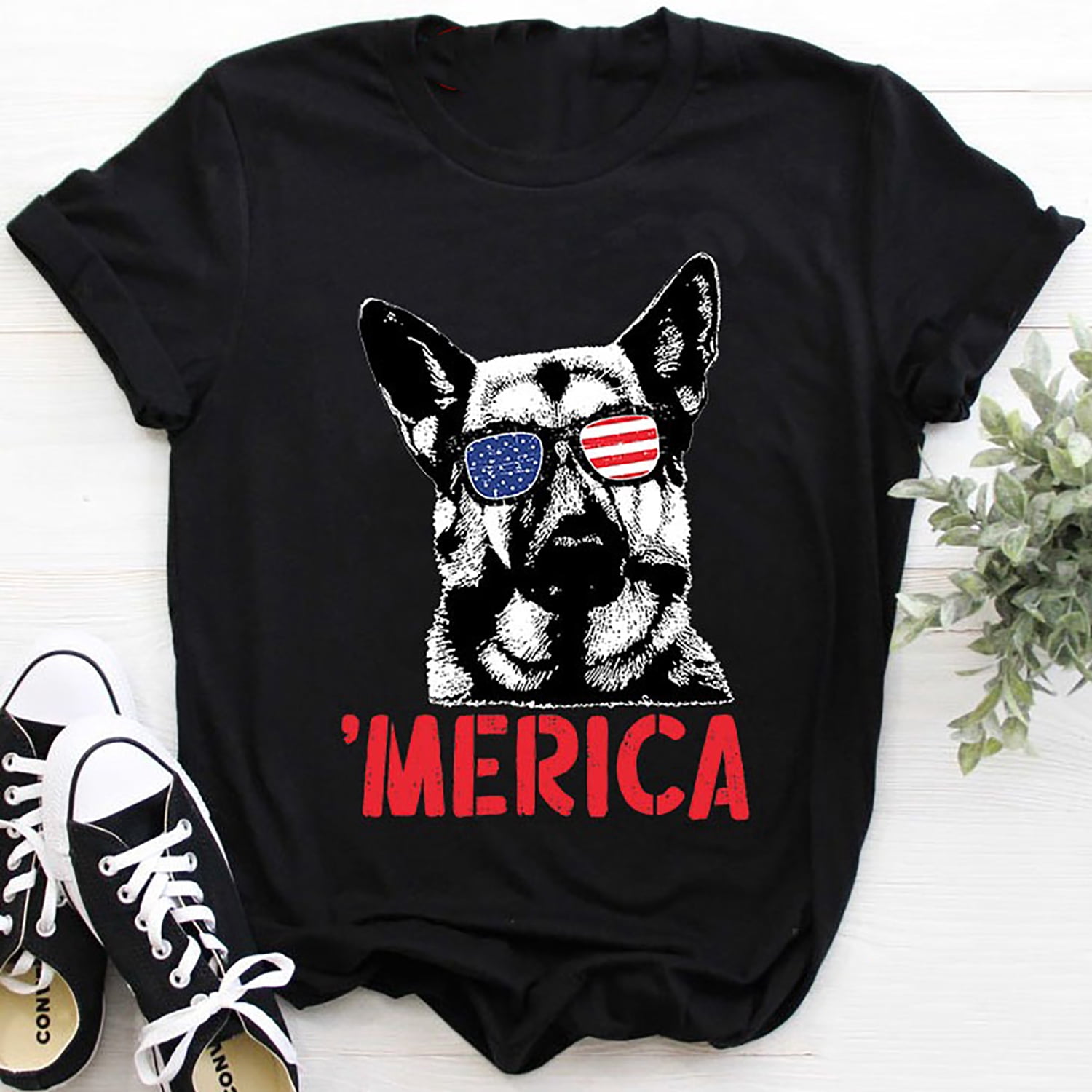 ‘Merica German Shepherd With American Flag Glasses for 4th of July ...