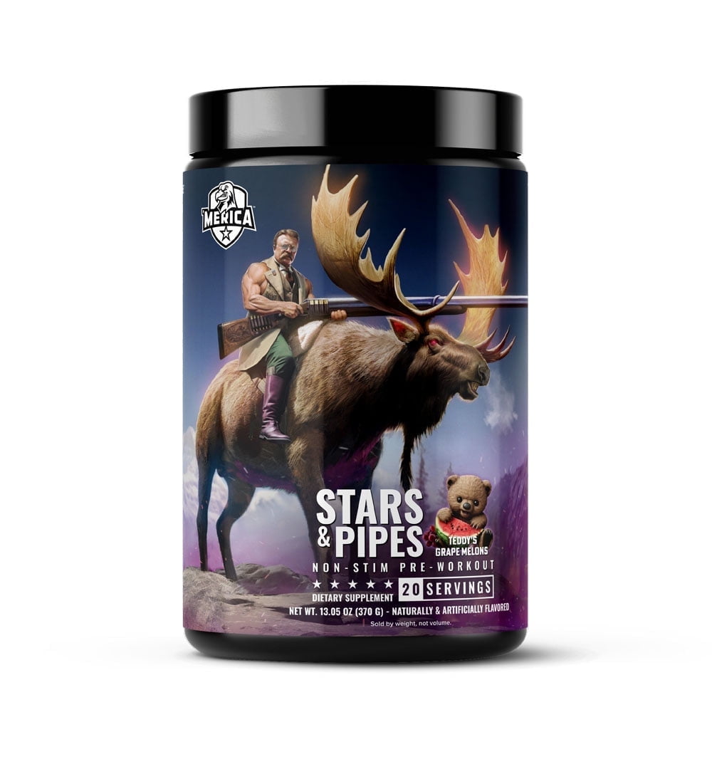 Merica Labz Stars 'N Pipes Non-Stimulant Pre-Workout, 20 Servings ...