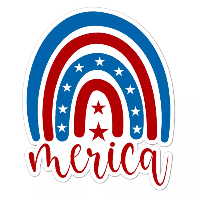 Merica Rainbow Flag Sticker Indoor Outdoor Phone Decal Water Bottle ...