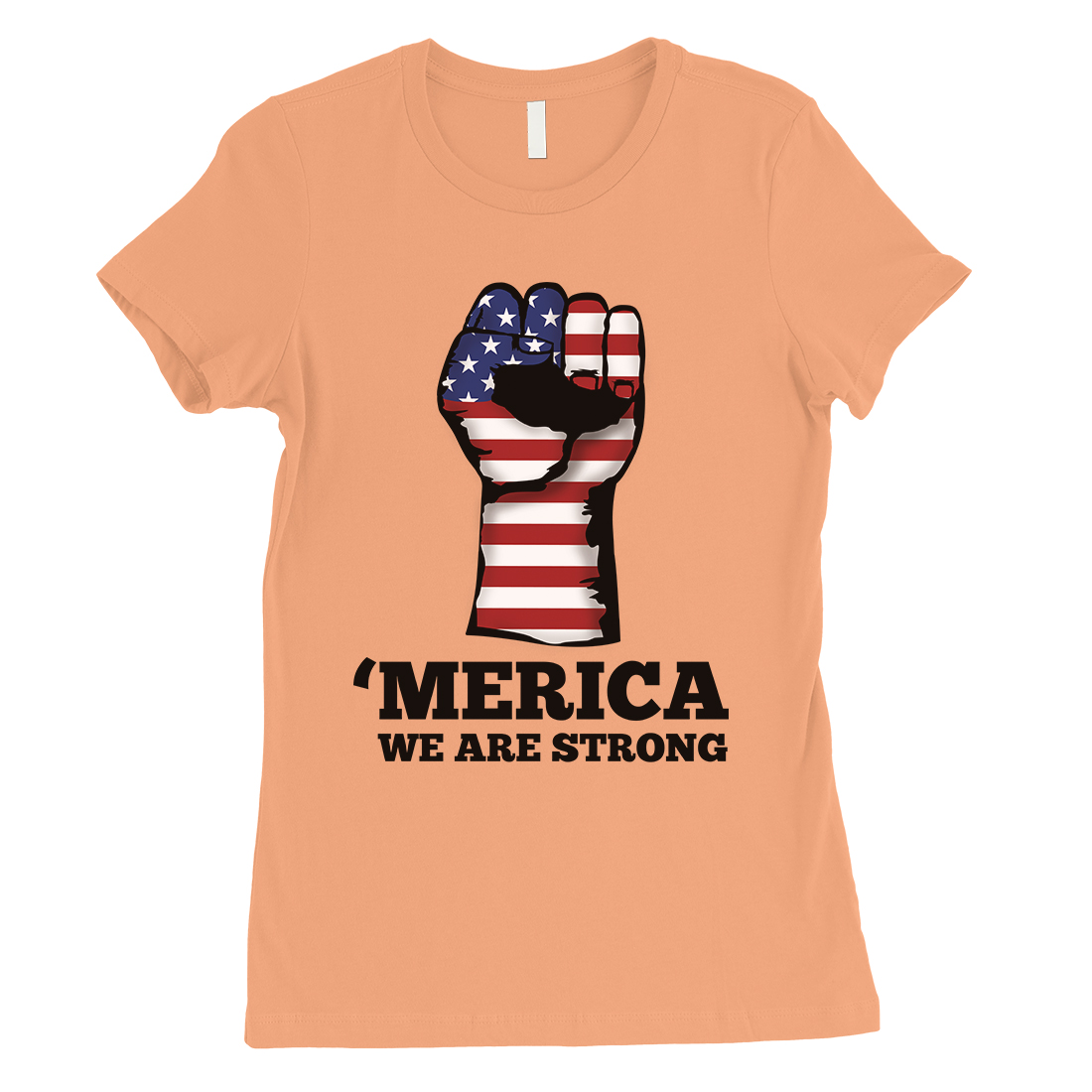 Merica Strong Womens Cute Graphic T-Shirt Funny 4th of July Outfit ...