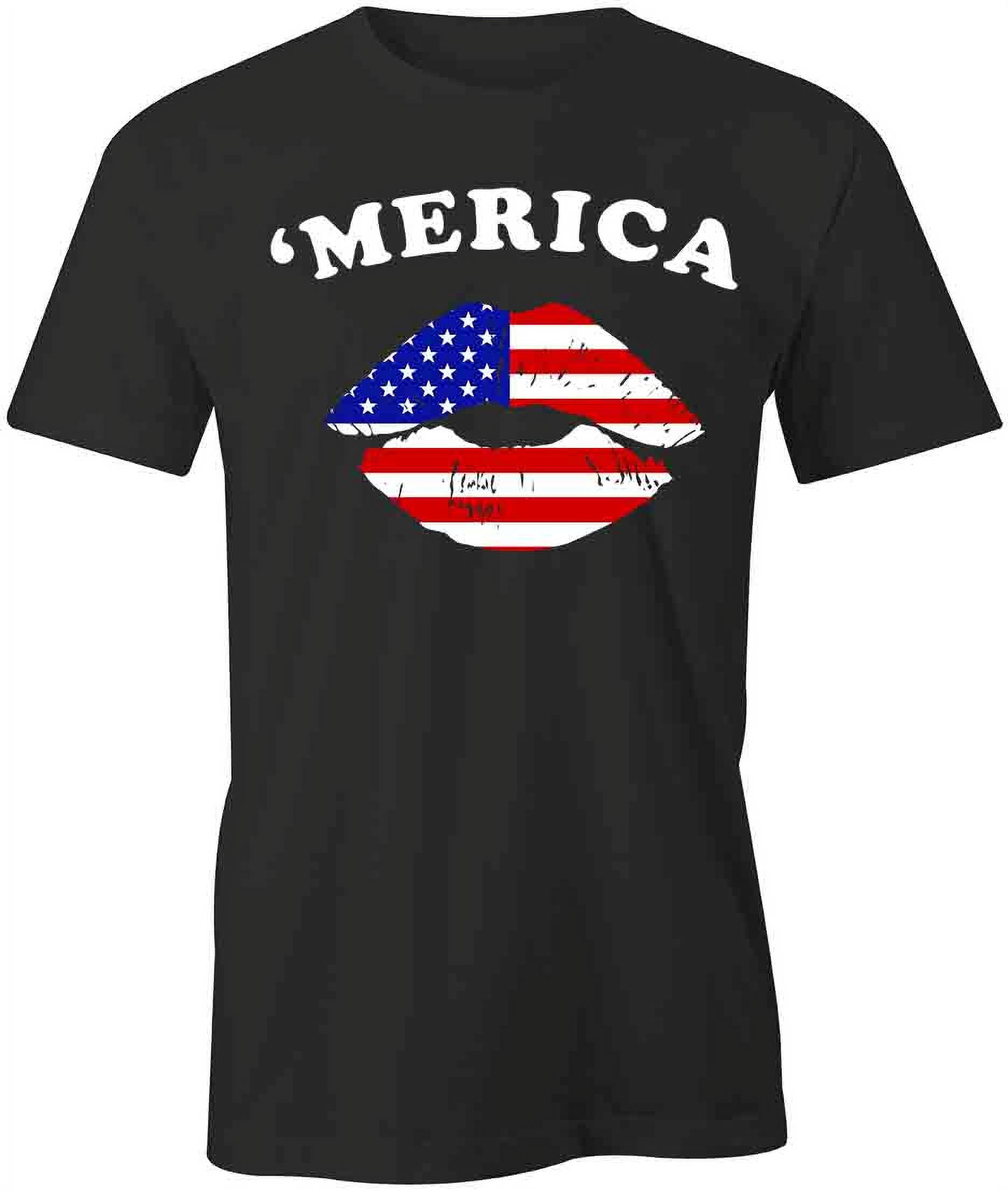 Merica T-Shirt | Patriotic American Black Tee Gift - Walmart.com