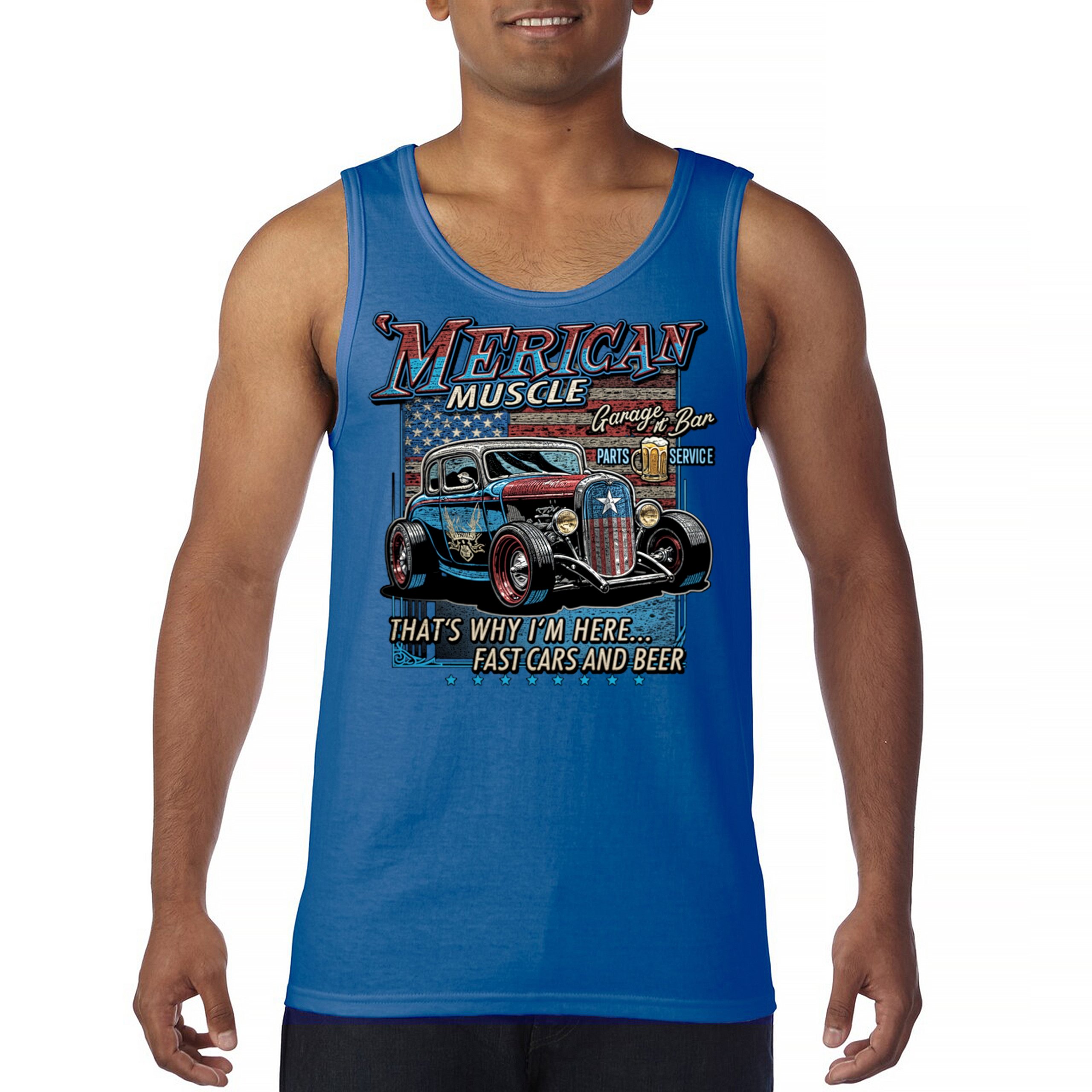 'Merican Muscle Fast Cars and Beer Tank Top Hot Rod Enthusiast Car Show ...