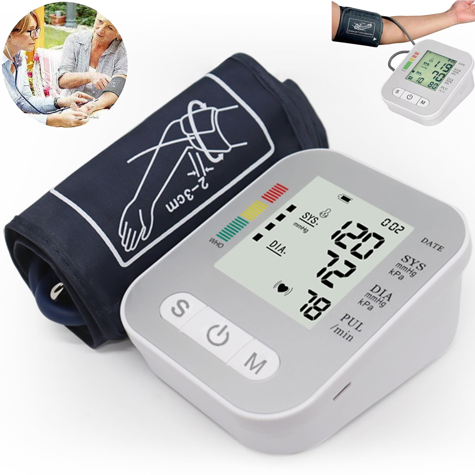 Mericonn Upper Arm Blood Pressure Monitor, Heart Rate Monitor Machine ...