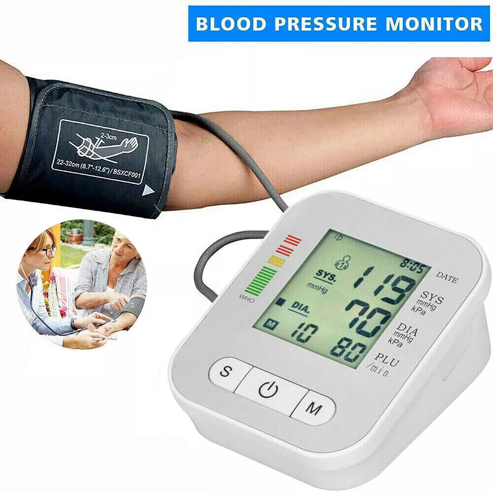 Mericonn Upper Arm Blood Pressure Monitor, Heart Rate Monitor Machine ...