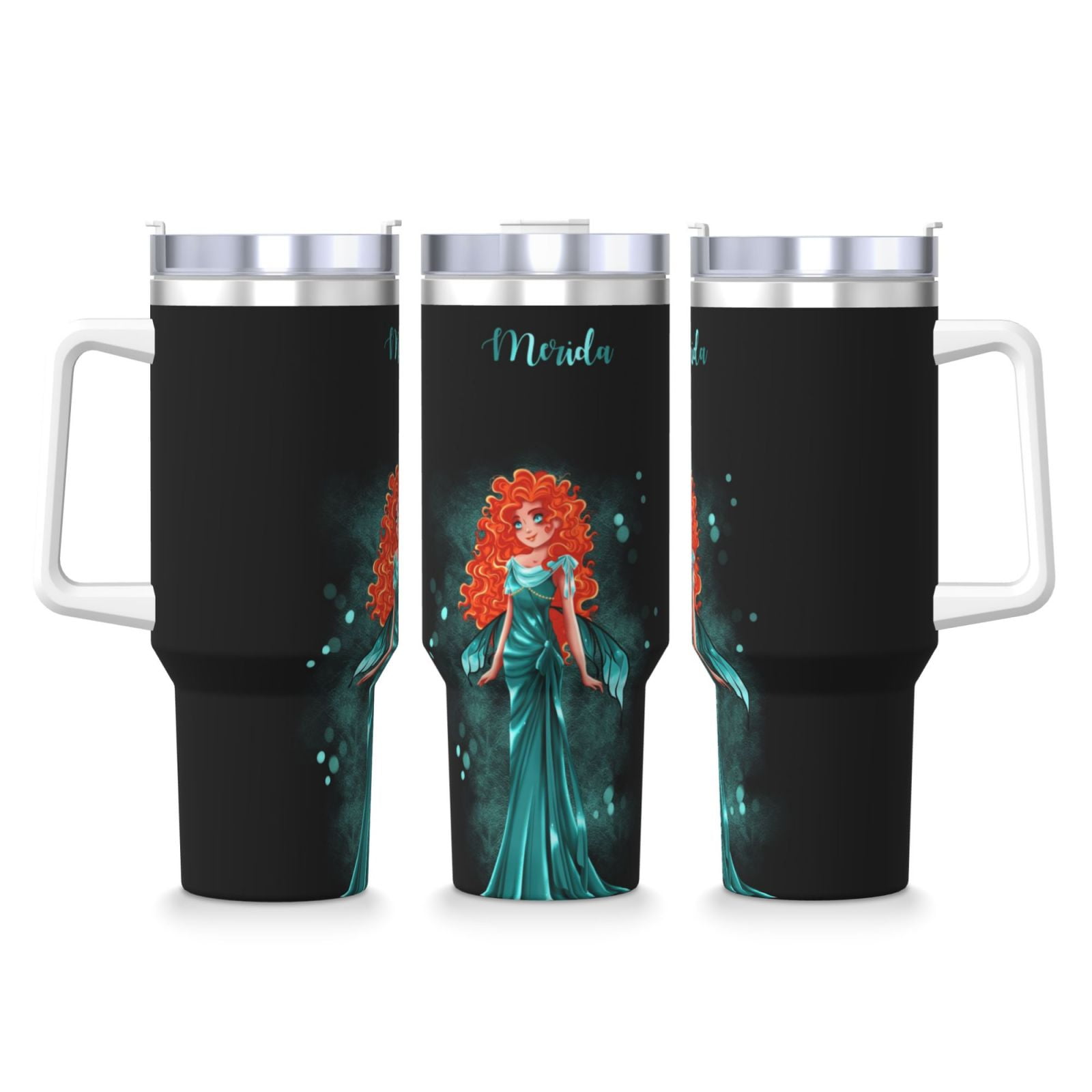 Merida 40 OZ Ice Bully Cup with Handle Straw Lid, Double Wall Stainless ...