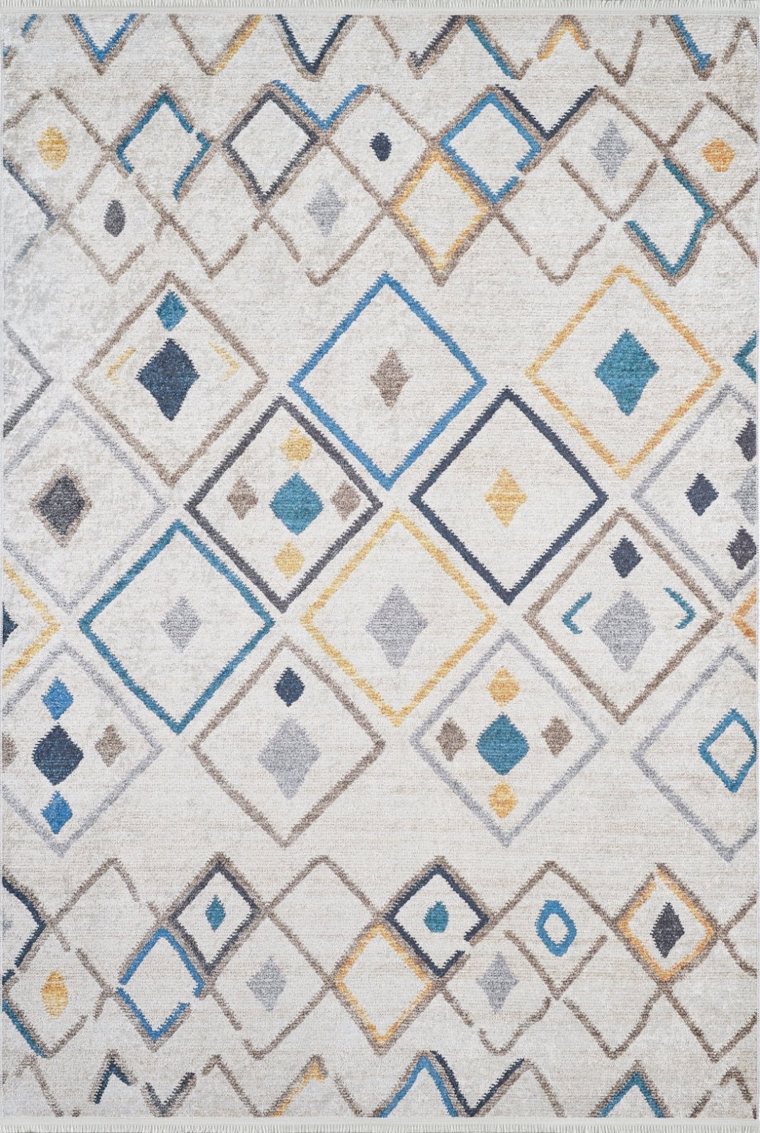 Merida Beige Medallion Polyester Area Rugs for Living Room Washable ...
