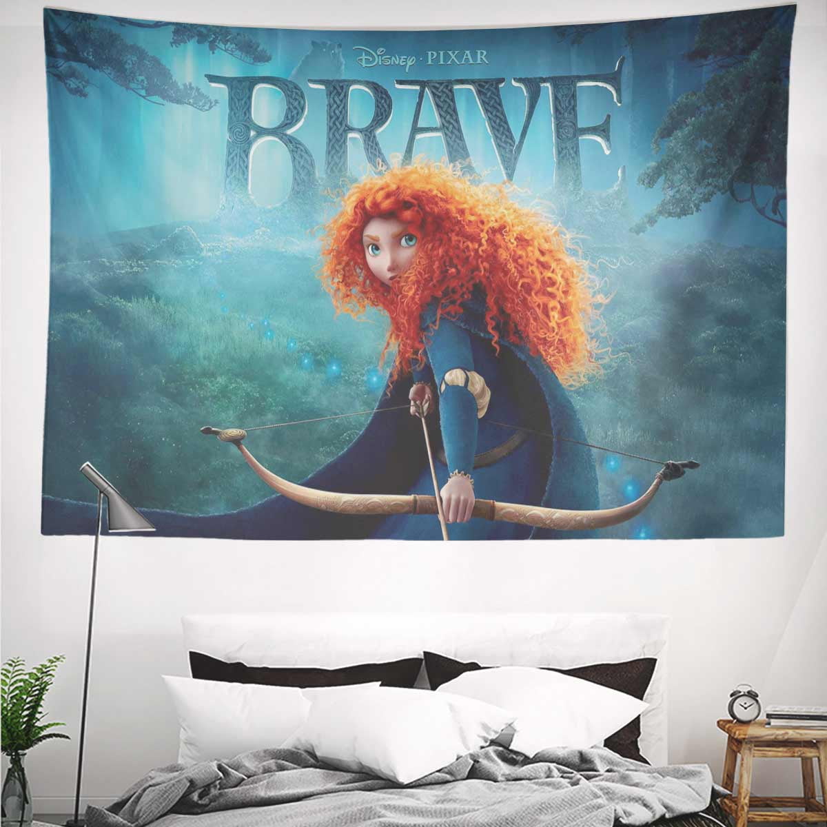 Merida Brave Tapestry Gift Wall Hanging Backdrop for Room Bedroom Girls ...