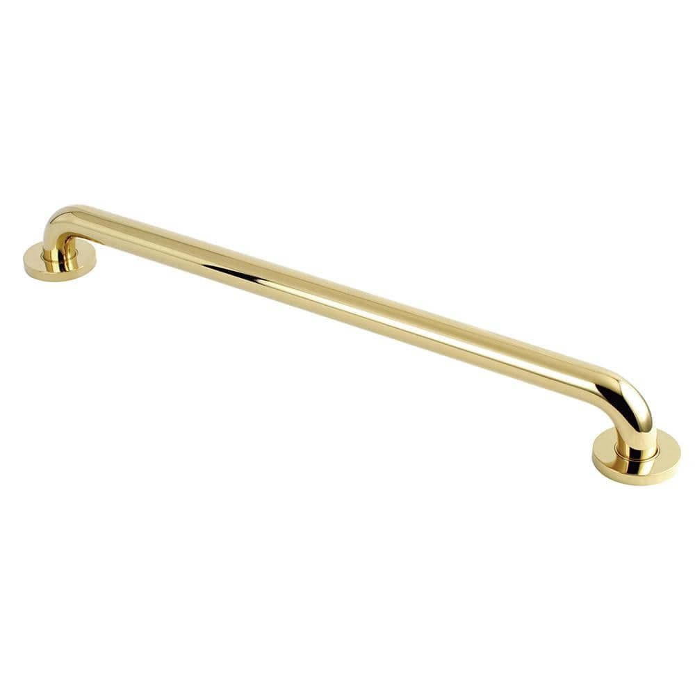Meridian 24 in. x 1-1/4 in. Concealed Screw Grab Bar in Polished Brass ...