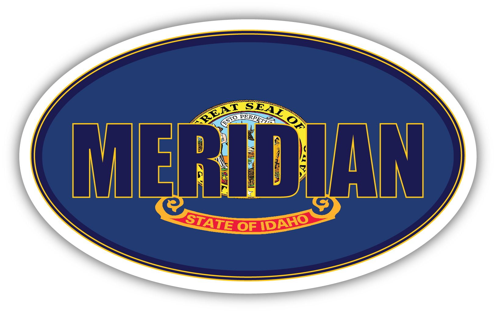 Meridian City Idaho State Flag | ID Flag Ada County Oval State Colors ...