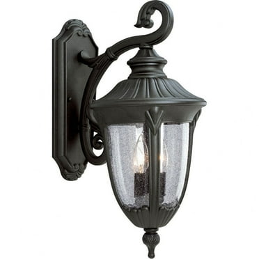 6" Square Two-Light Black Up/Down Modern Outdoor Wall Light - Walmart.com