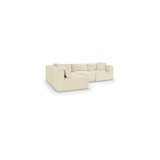Meridian Furniture 4-Piece Cream Corduroy Performance Fabric Modular ...
