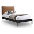 Meridian Furniture Abigail Cognac Vegan Leather Twin Bed - Walmart.com