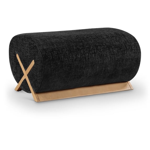 Meridian Furniture Akira Black Upholstered Ottoman - Walmart.com