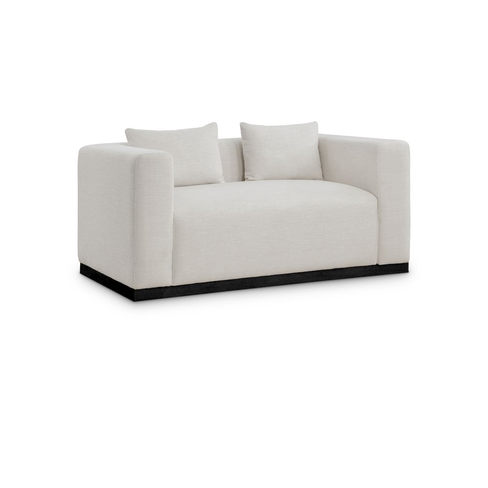Meridian Furniture Alfie Beige Linen Textured Fabic Loveseat - Walmart.com
