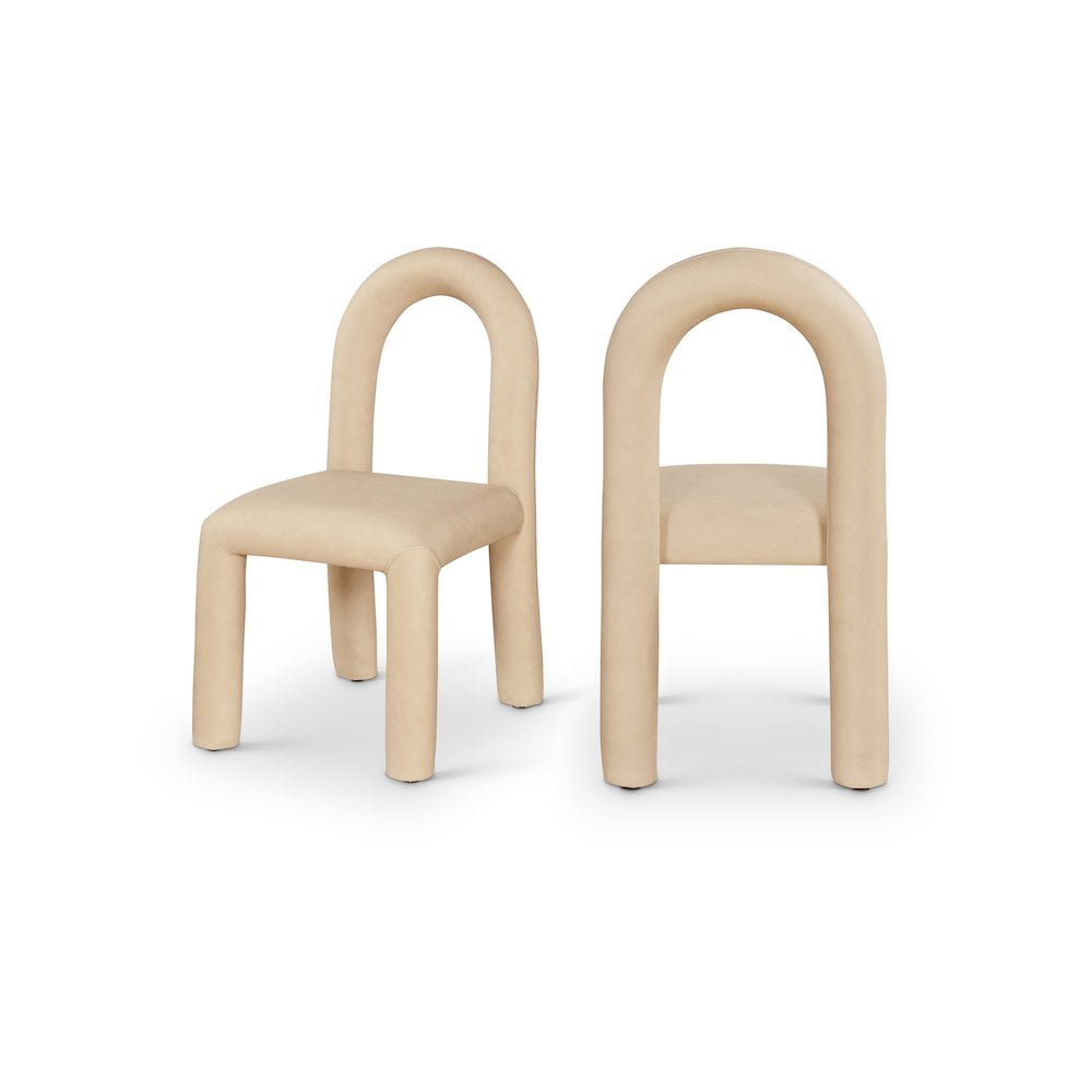 Meridian Furniture Amari Tan Vegan Leather Dining Chair, Set of 2 ...