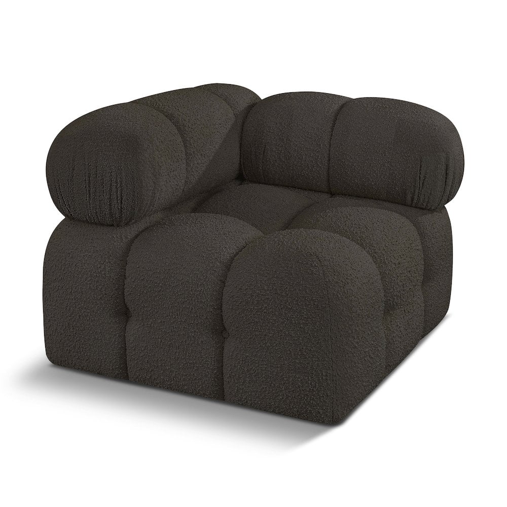 Meridian Furniture Ames Brown Boucle Fabric Corner - Walmart.com