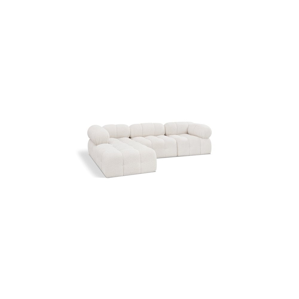 Meridian Furniture Ames Cream Boucle Fabric Modular Sectional - Walmart.com